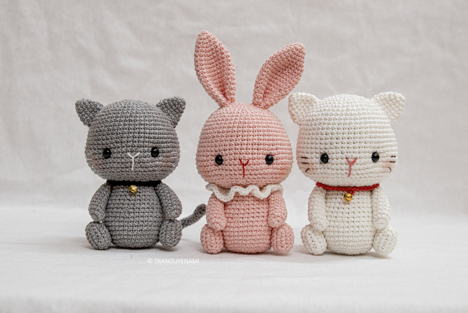 (2in 1 Pattern) - Crochet Cat and Bunny in sitting posture- PDF Patter ...